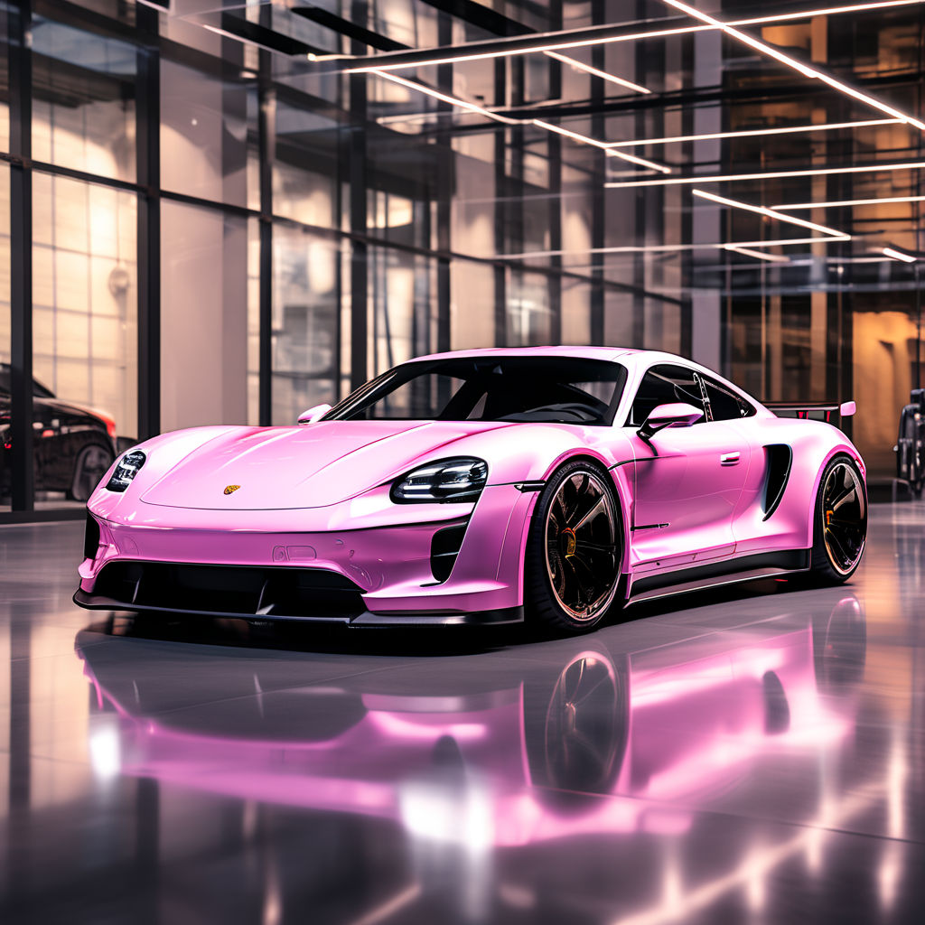 Baby pink Porsche Taycan 2025 by Ibrahim Antar - Playground