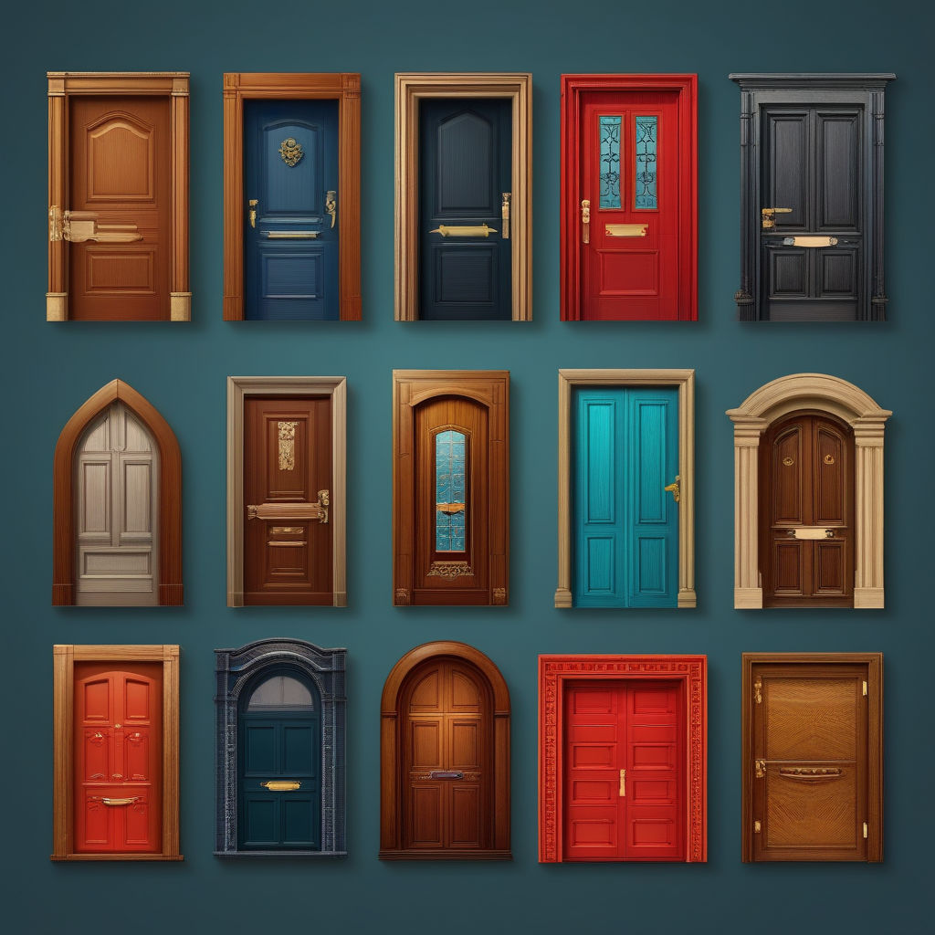 Package icons depicting wooden doors by Георгий Март - Playground