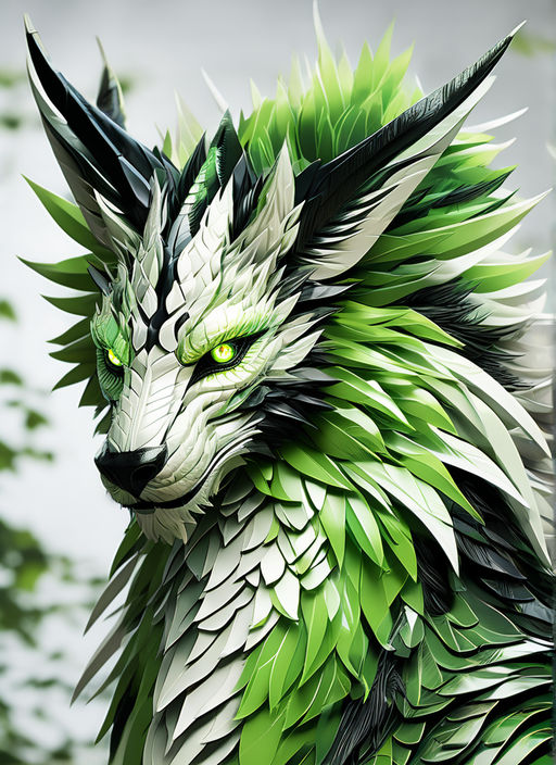 A green and black dragon/wolf hybrid that looks like a griff... by ...