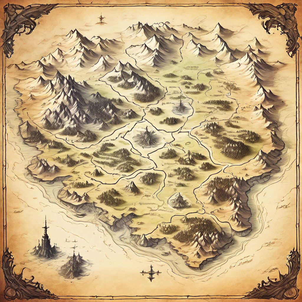 A sketched drawing of a fantasy map by JDCartography - Playground
