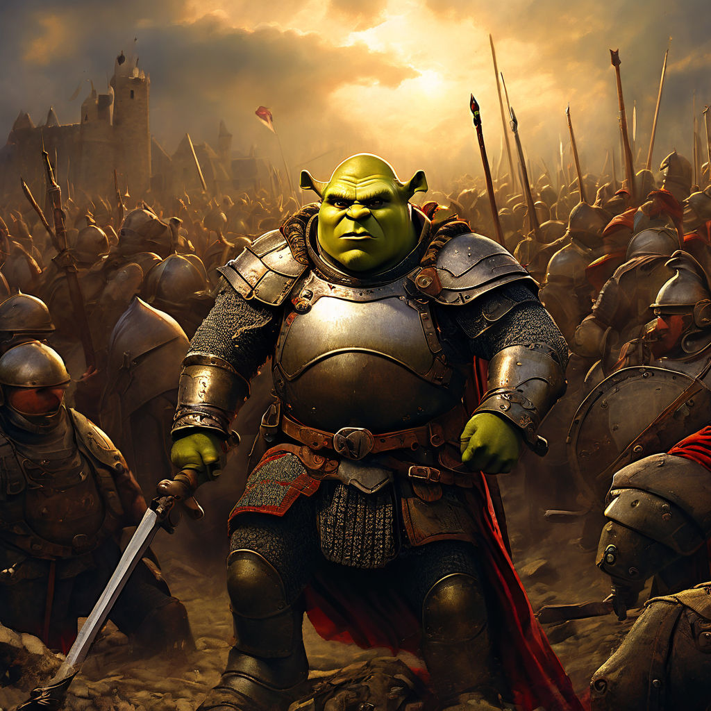 Painting of Shrek leading Serbian army in the battle of Koso... by ...