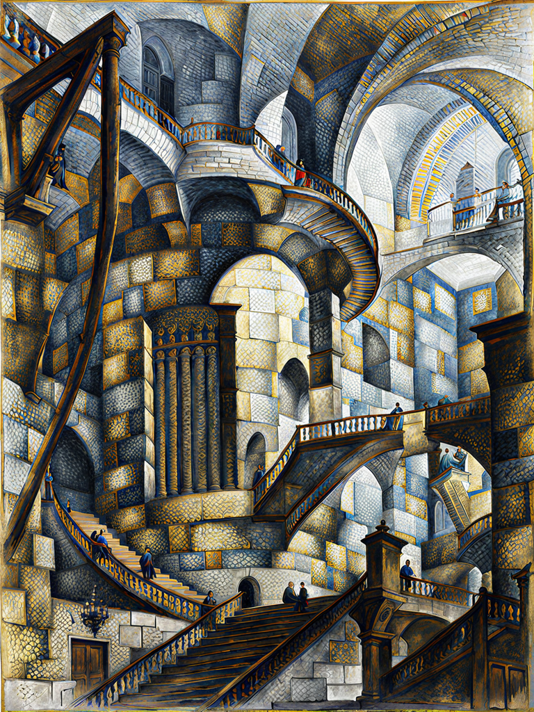 The inside of a 15th Century Vaulted Prison painted in the c... by ...