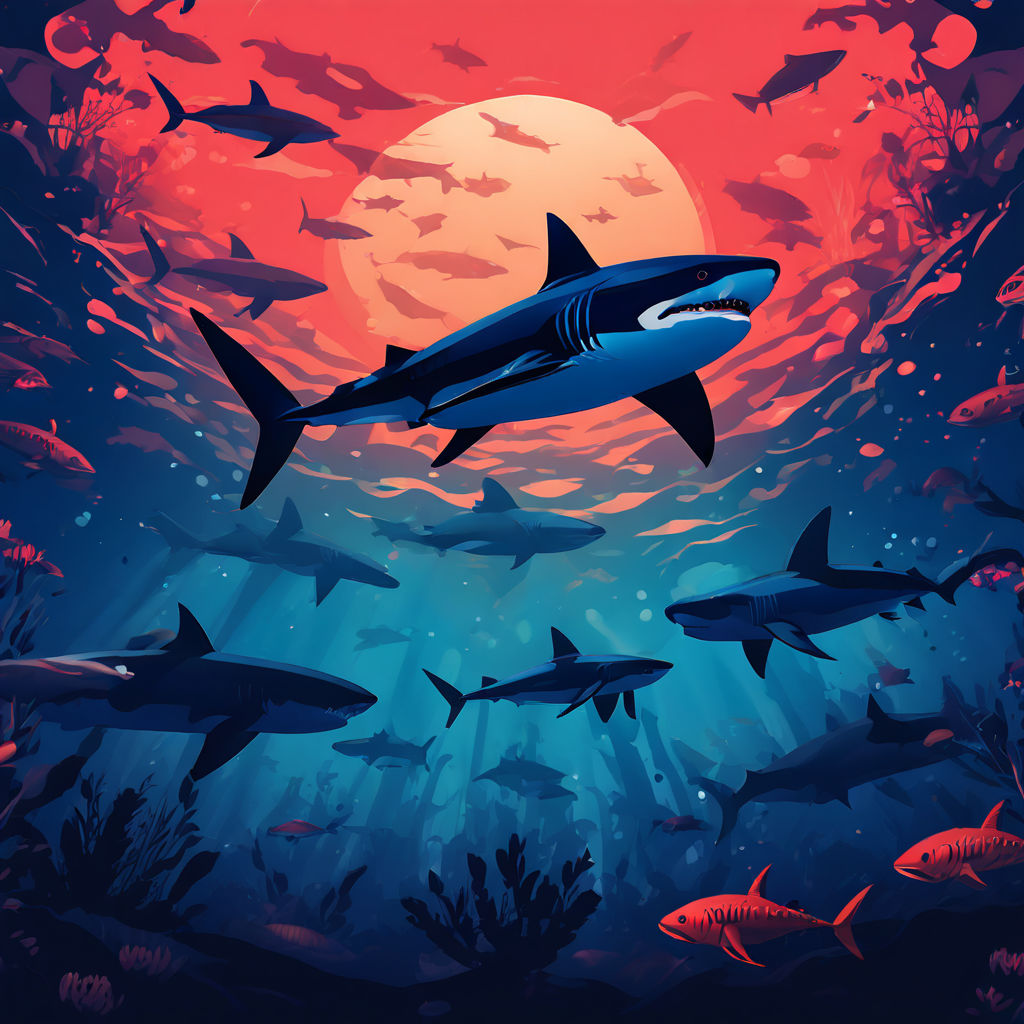 SEAMLESS SILHOUETTE PATTERNS OF SHARKS by Frank Morlock - Playground