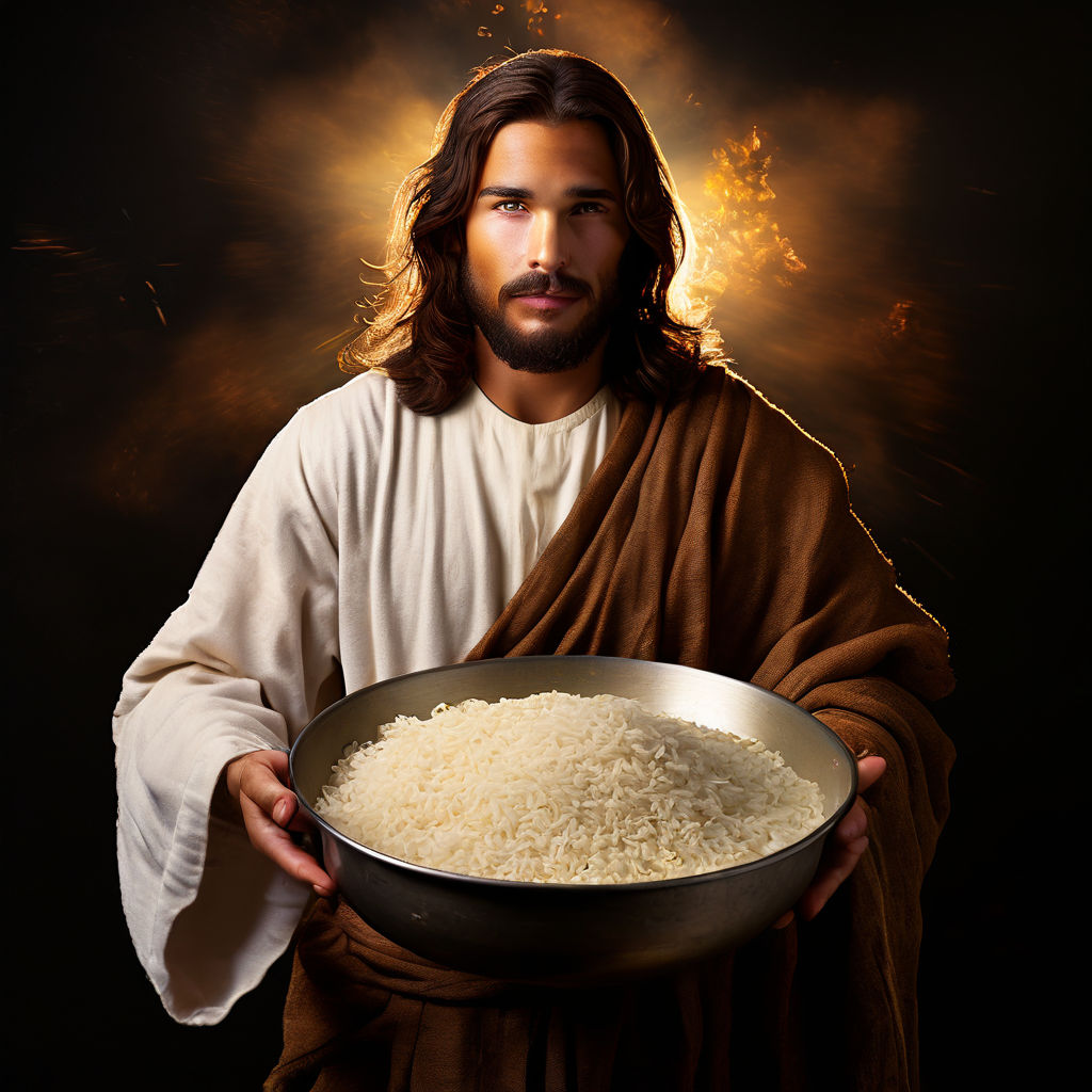 The Lord Jesus was holding a pan of rice by Gavriel Darren - Playground