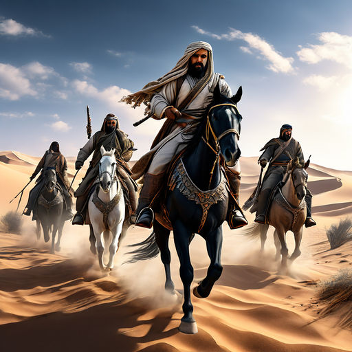 A group of Arab men carrying swords by حسين - Playground