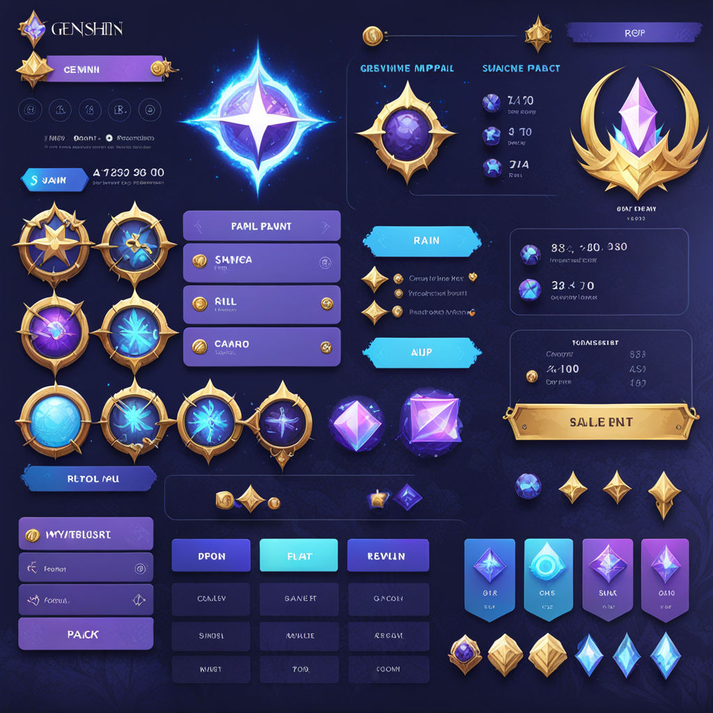 Detailed Genshin Impact-inspired RPG game UI kit by zezo Technology ...