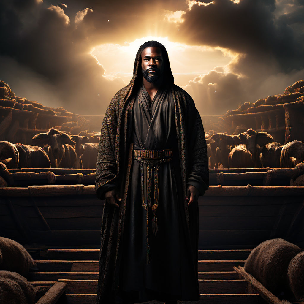 Represent a Black Noah standing inside The Ark by NeorahYah Yisra'el - Playground