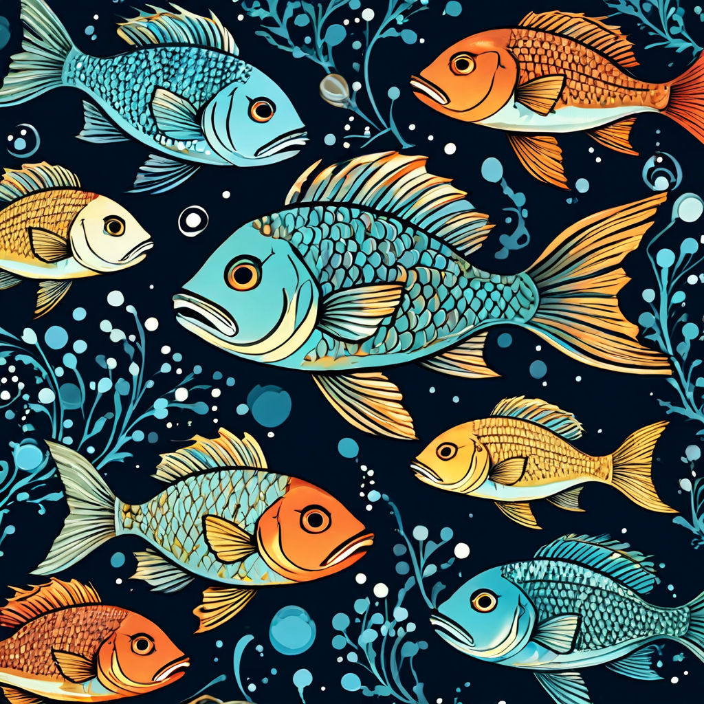 Fish pattern in the art style of Stephanie Jackson by Stephanie ...