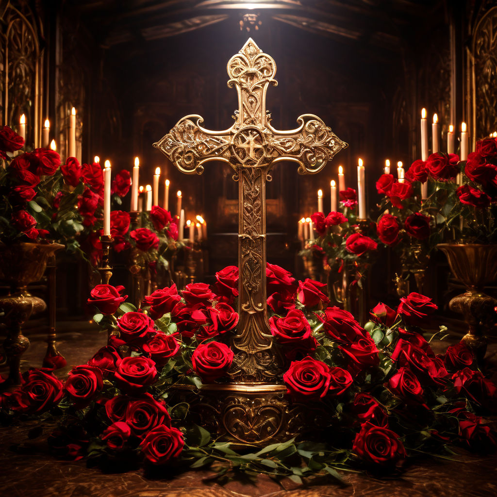 Make a cross and put roses on it by Alicia Coore - Playground