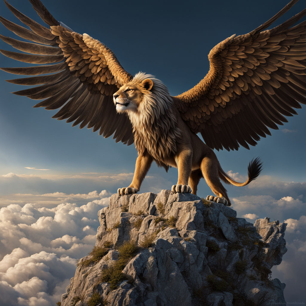 A Lion with the wings of an eagle by Sam Johnson - Playground