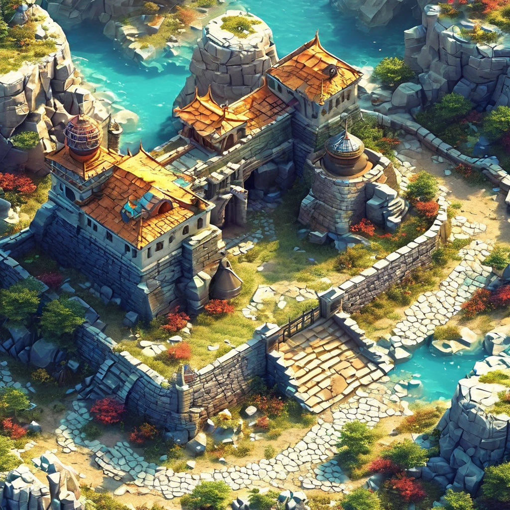 Isometric DnD battle map featuring 3D walls by Екатерина Новак - Playground