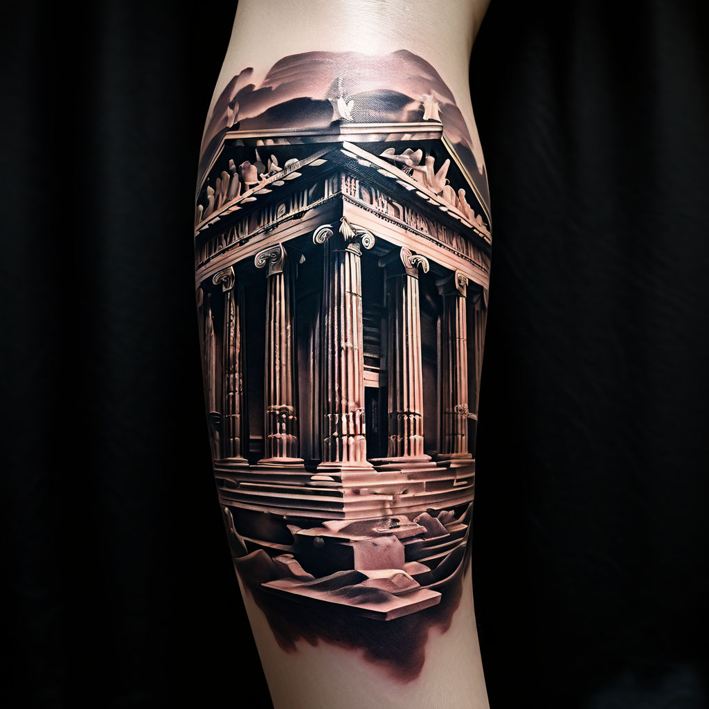 The Parthenon tattoo on the forearm by VanGame - Playground