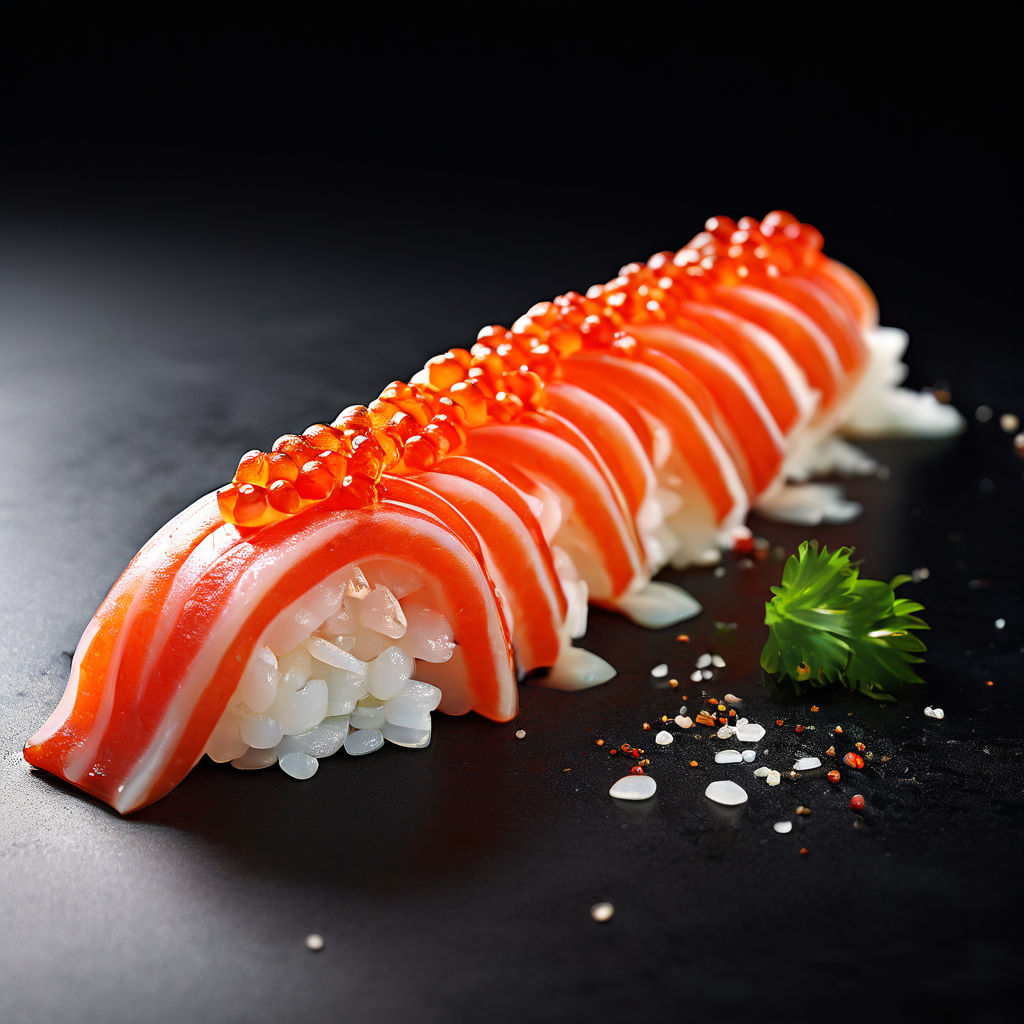 Create an image of a strip of surimi by Nabila Huda - Playground
