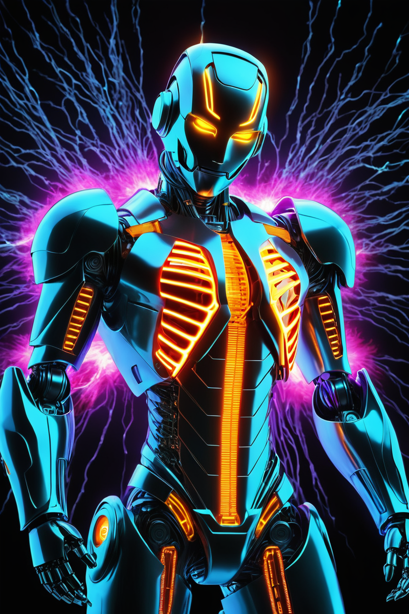 PET scan of a male humanoid robot in the style of positron e... by ...