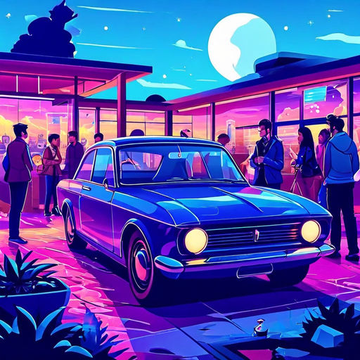 A man buys a nondescript Chinese car at a car dealership whe... by ...