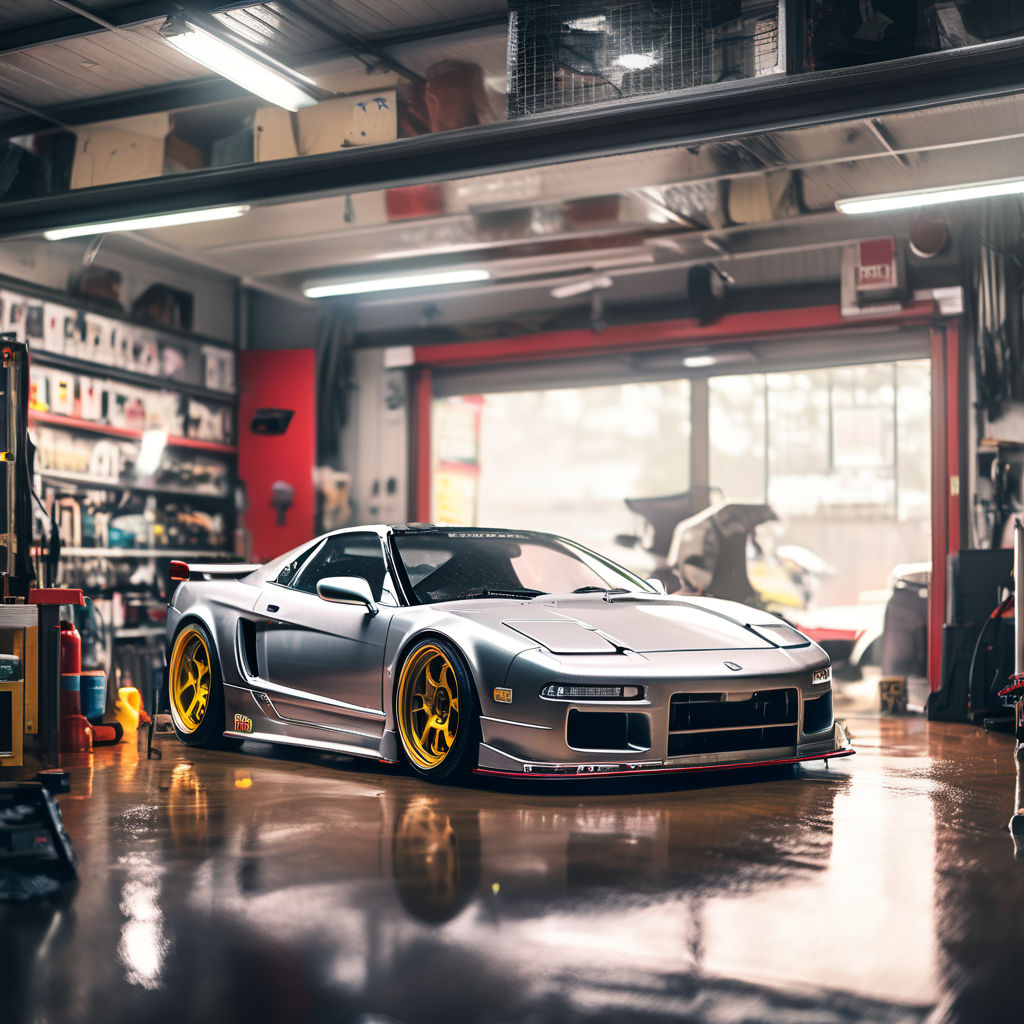 Hyper-detailed photograph of a modern JDM race car modeled a... by Andi ...