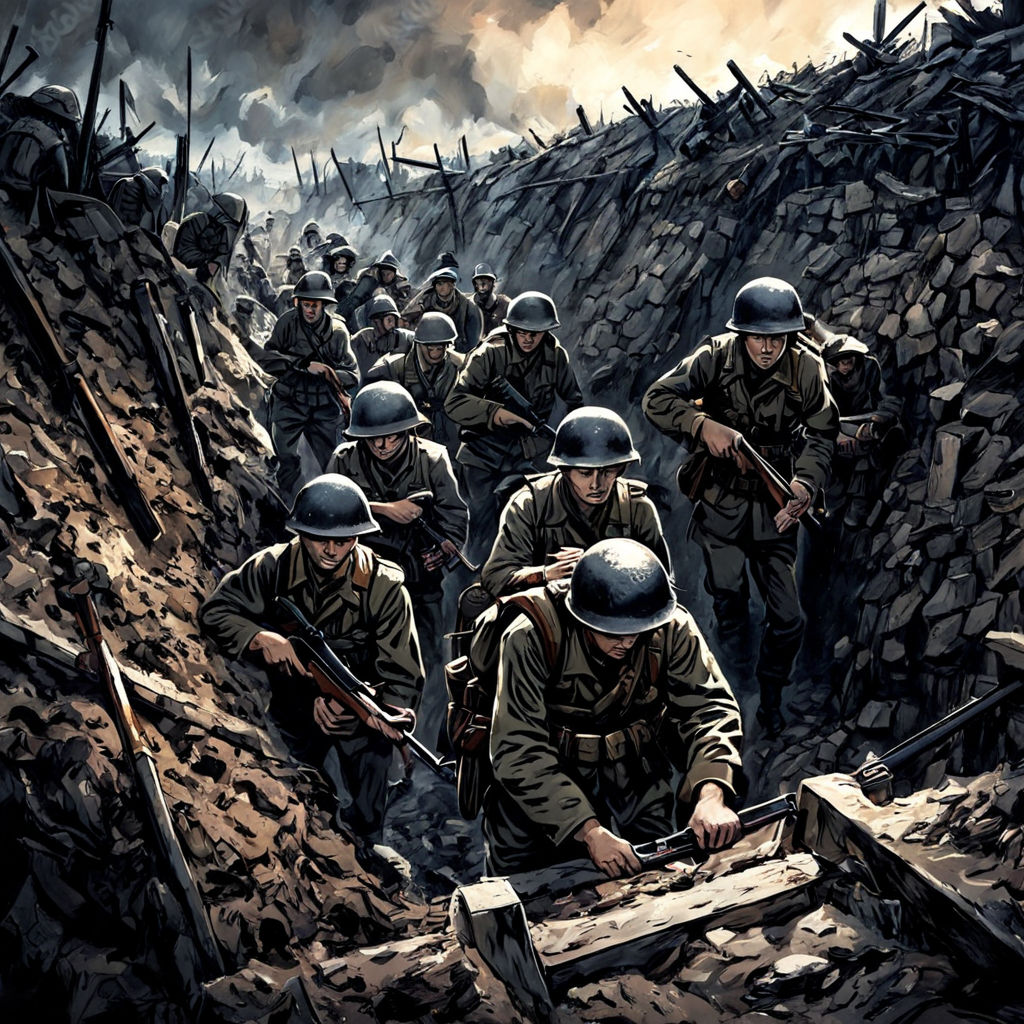 World War II Soldiers in trenches by Ulises López - Playground