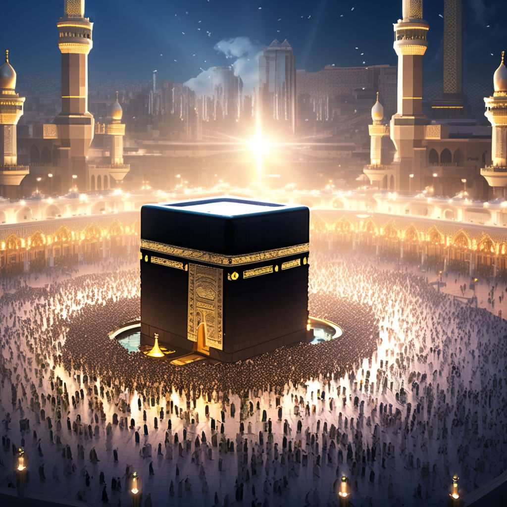 Image of the Kaaba with the Prophet Muhammad performing tawa... by BANG ...
