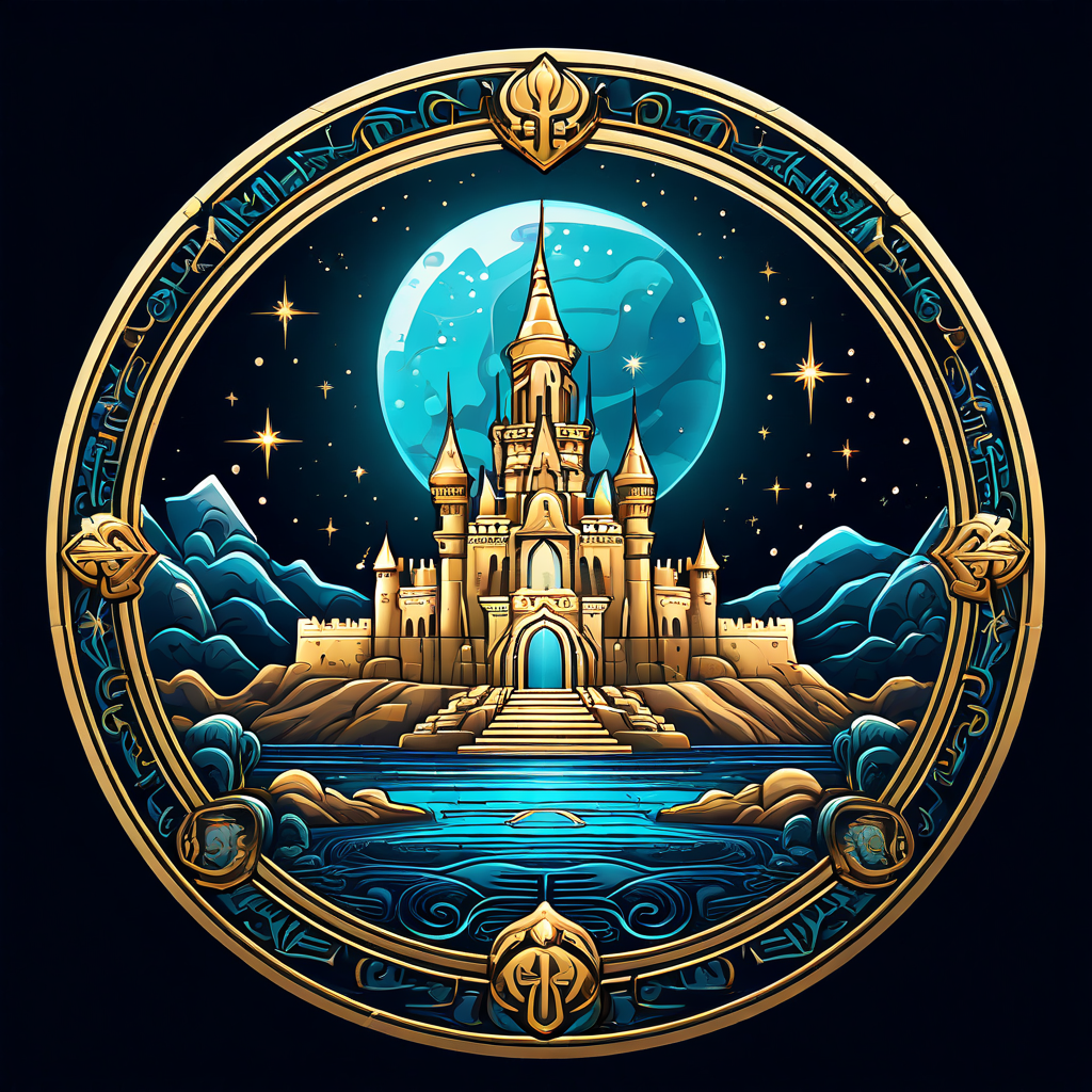 Create an imaginary gold coin featuring an ancient castle. ... by Chris ...