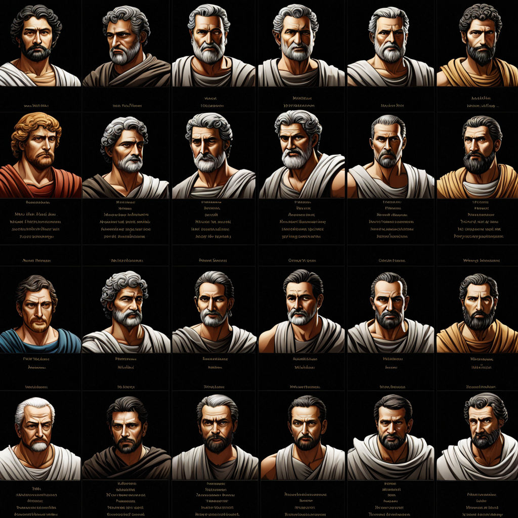 A full image of a group of famous stoic characters by Corneille Nk ...