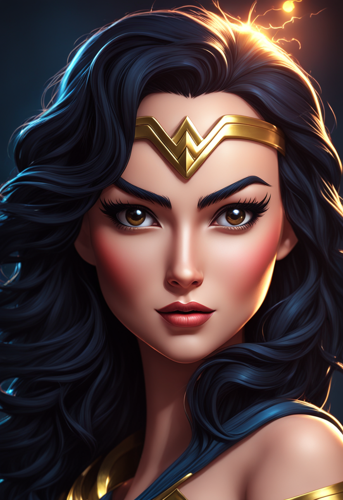 Cartoon Wonder Woman portrait by Poppy54w - Playground