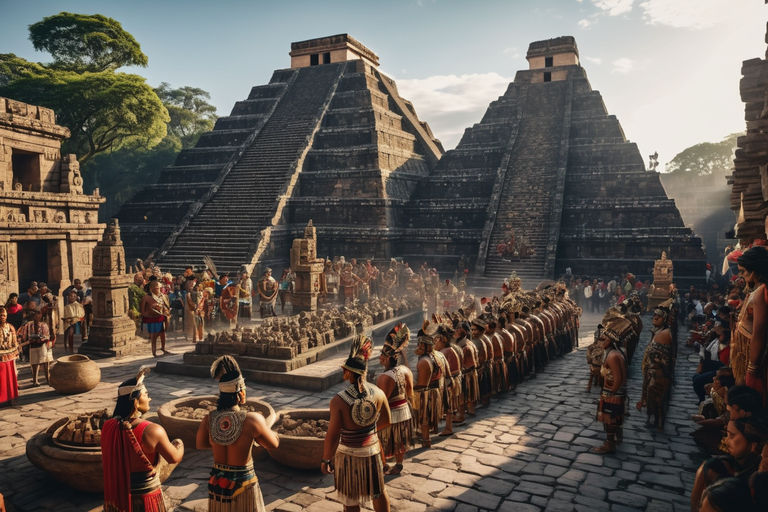Aztec ceremony in progress captured in a realistic photo by wilsimar ...