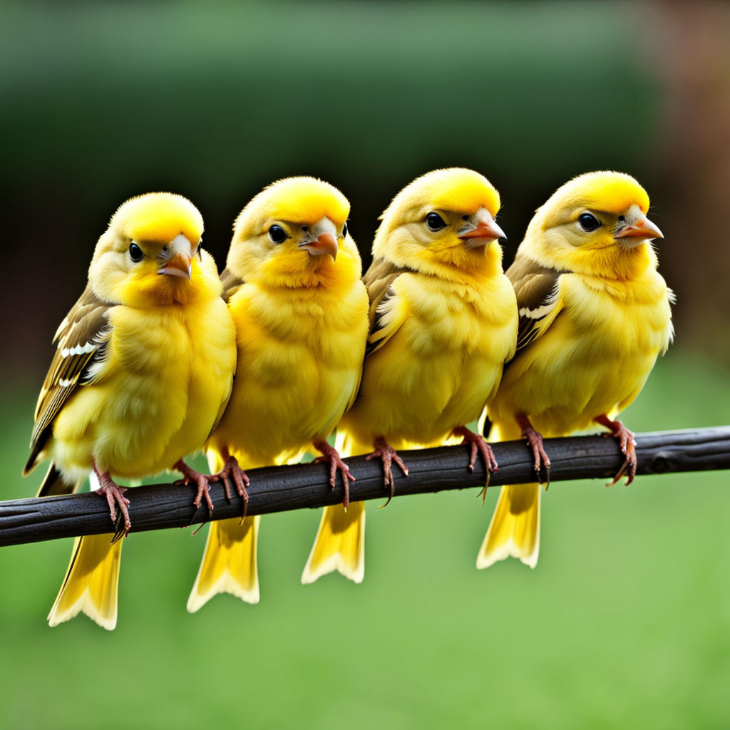 A row of funny canaries. by Mark Espenschied - Playground