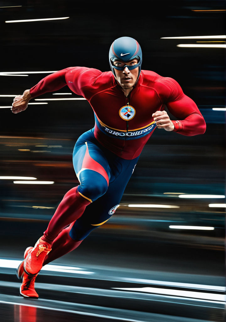 A portrayal of the world's most rapid man mid-sprint by Theo Ignatzy ...