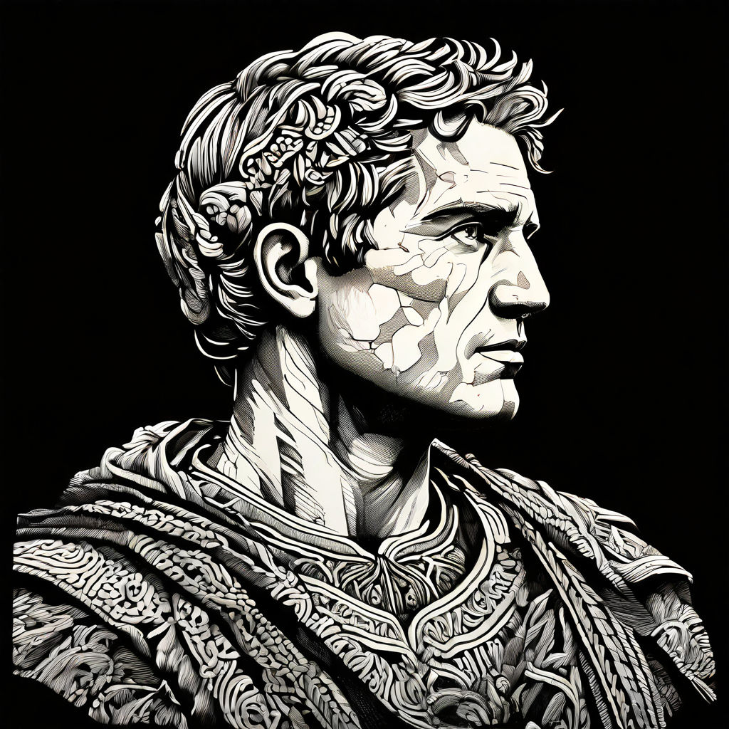 ZENTANGLE PROFILE OF JULIUS CAESAR ENDLESSLY REPEATED by Frank Morlock ...