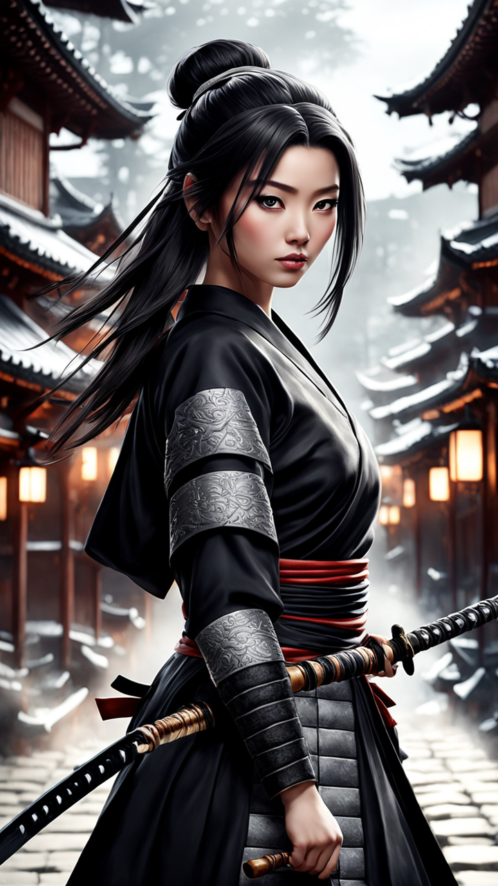 Samurai girl envisioned by Jamie Tyndall by Tenny Kwan - Playground