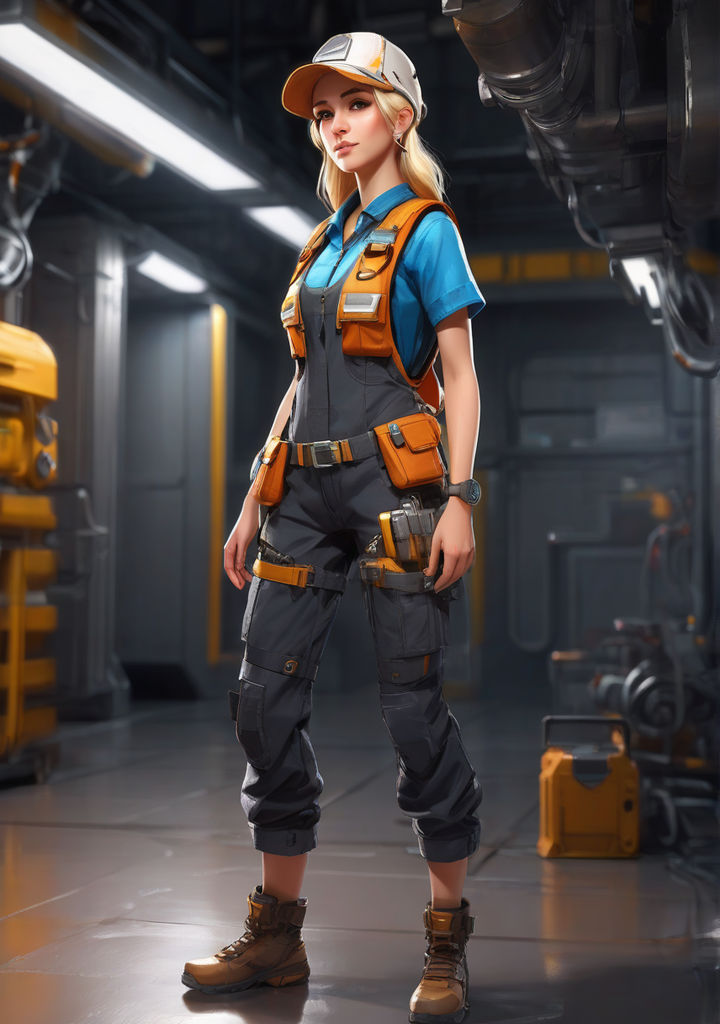 Blonde 25-30 year-old female mechanic engineer by Ardjey - Playground