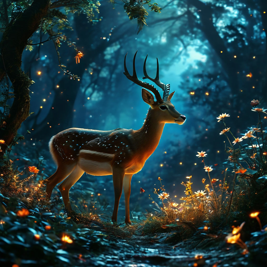 Fairy-tale forest at the starry fullmoon night by Abdelhak aouissi - Playground