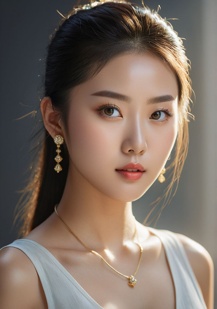 Full body portrait of a Chinese girl featuring clear skin by FTTZ ...