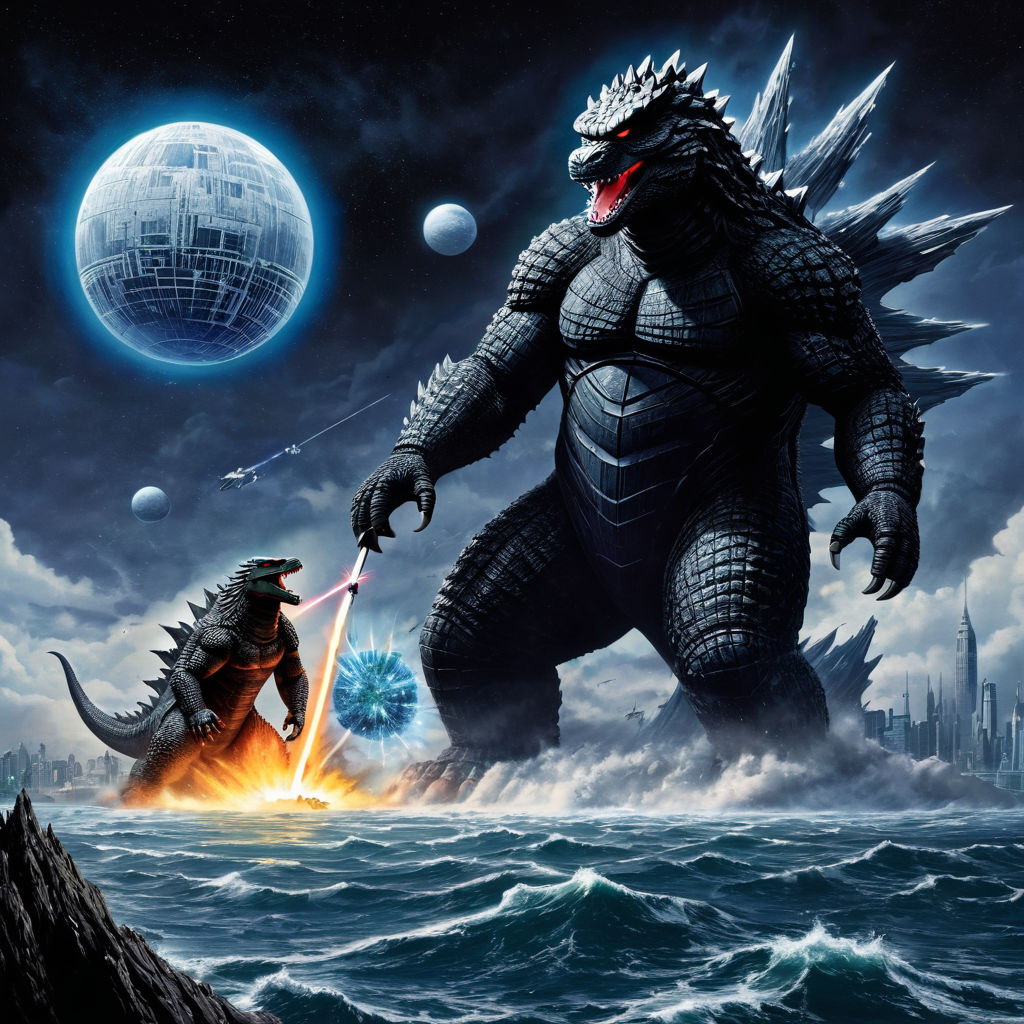 Godzilla vs deathstar by general aegean - Playground
