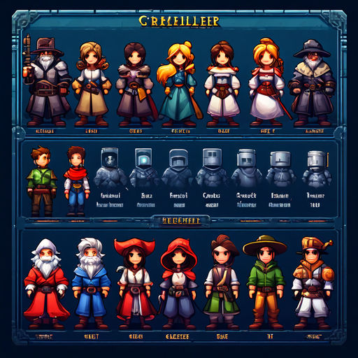 Charater selection screen by Gakiischi - Playground