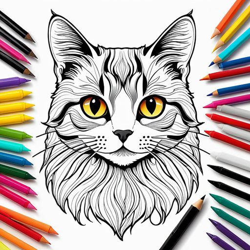 Just draw the cat coloring book line by 최최성희 - Playground