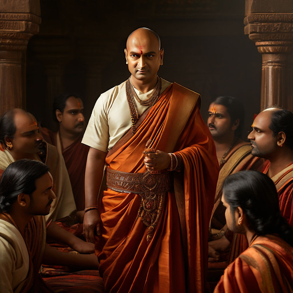 Generate an image depicting Acharya Chanakya by Priyabrata Das - Playground