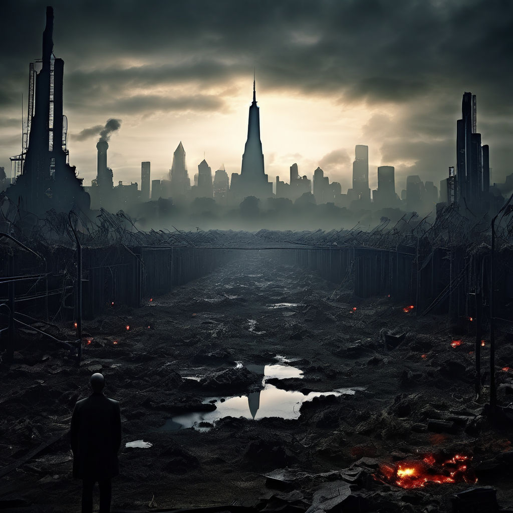 Create a Picture where Dystopian ideas and Utopian ideas are... by ...