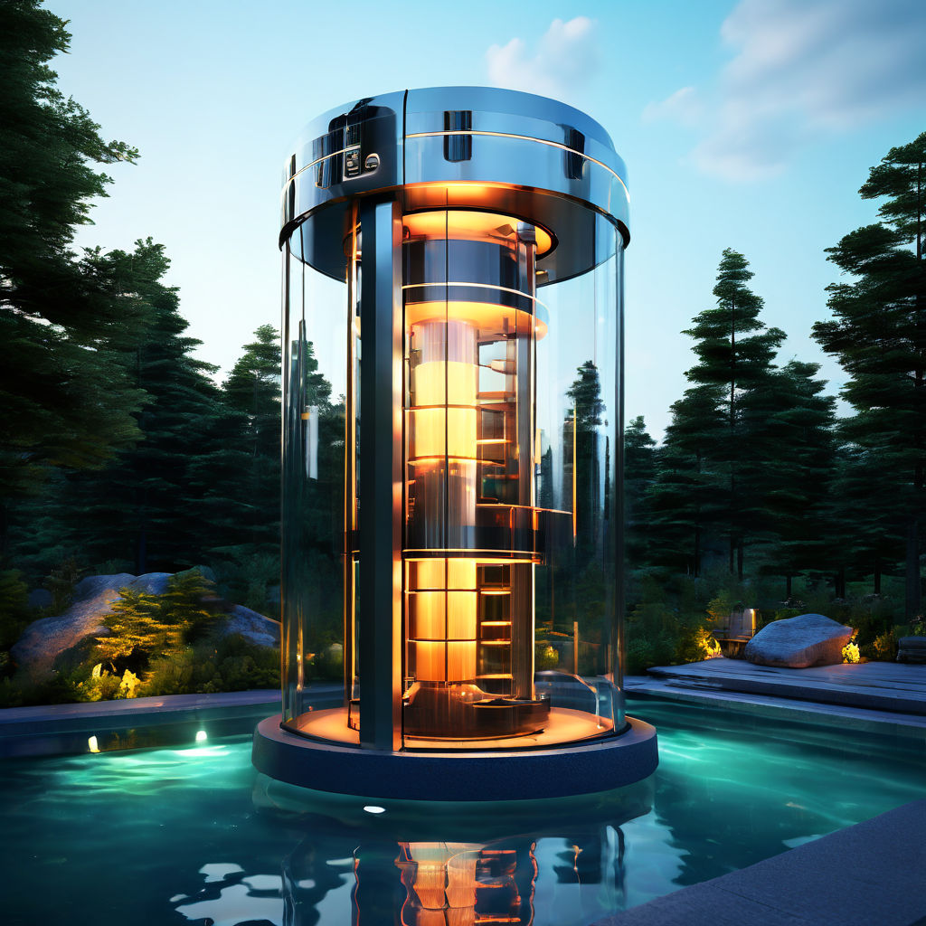 Show how this glass and cylinder shape underwater elevator m... by ...