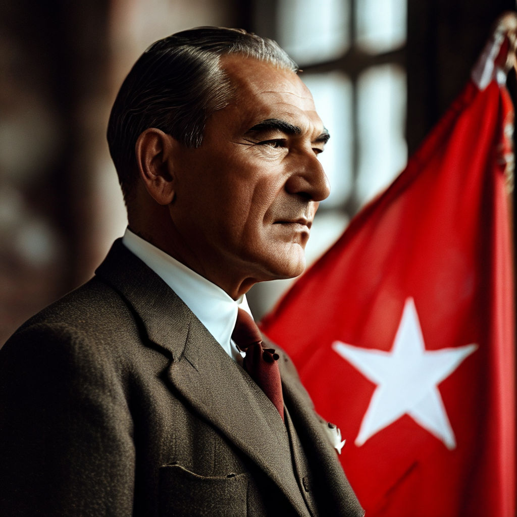 An Atatürk picture with a Turkish flag in his hand by İlker YILDIZAK ...