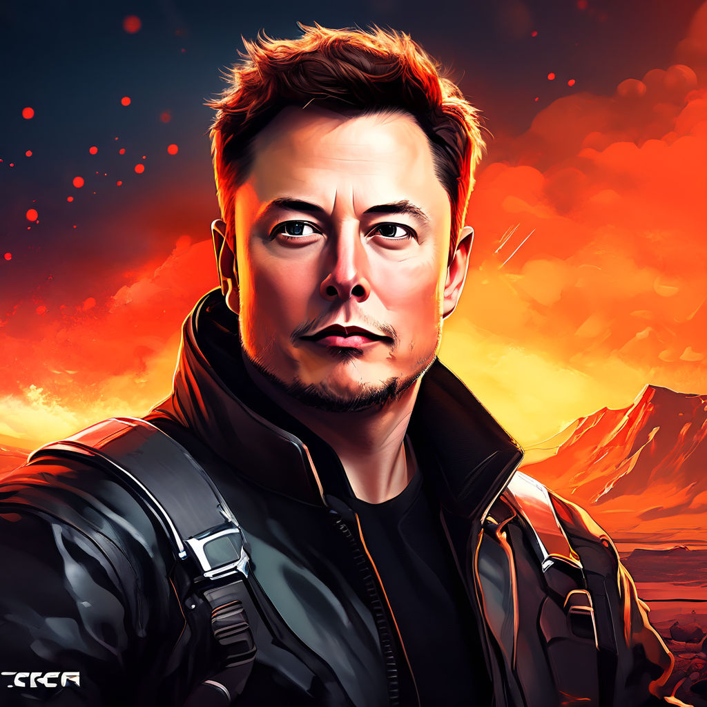 Draw a sci-fi picture of Elon Musk by Juntang Zhuang - Playground