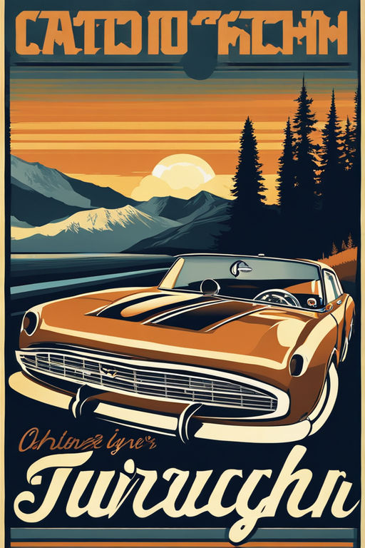 Impressive retro car themed poster of a beaver holding a tur... by Samu ...