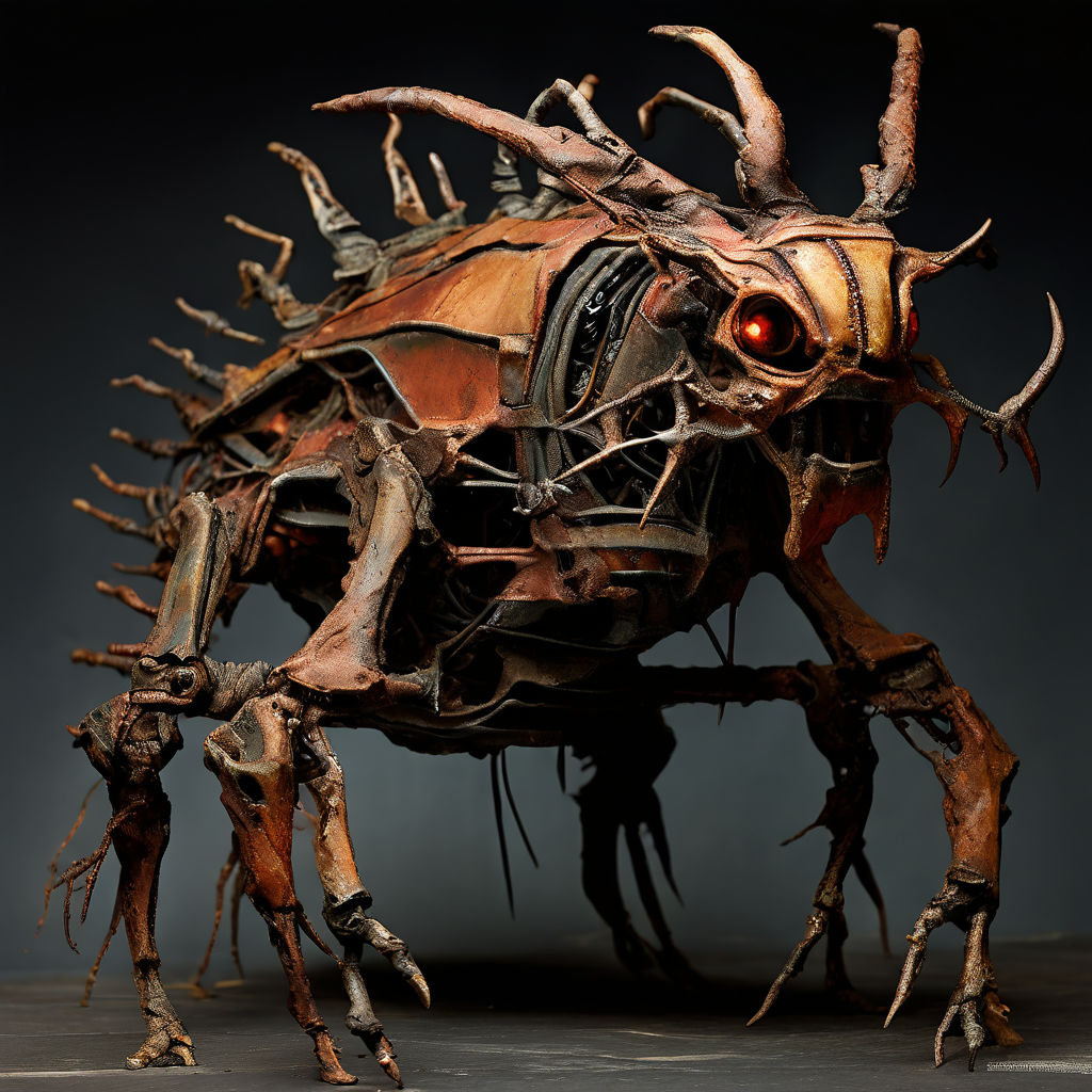 Deformed infernal creature with several limbs by Klives Gentil - Playground