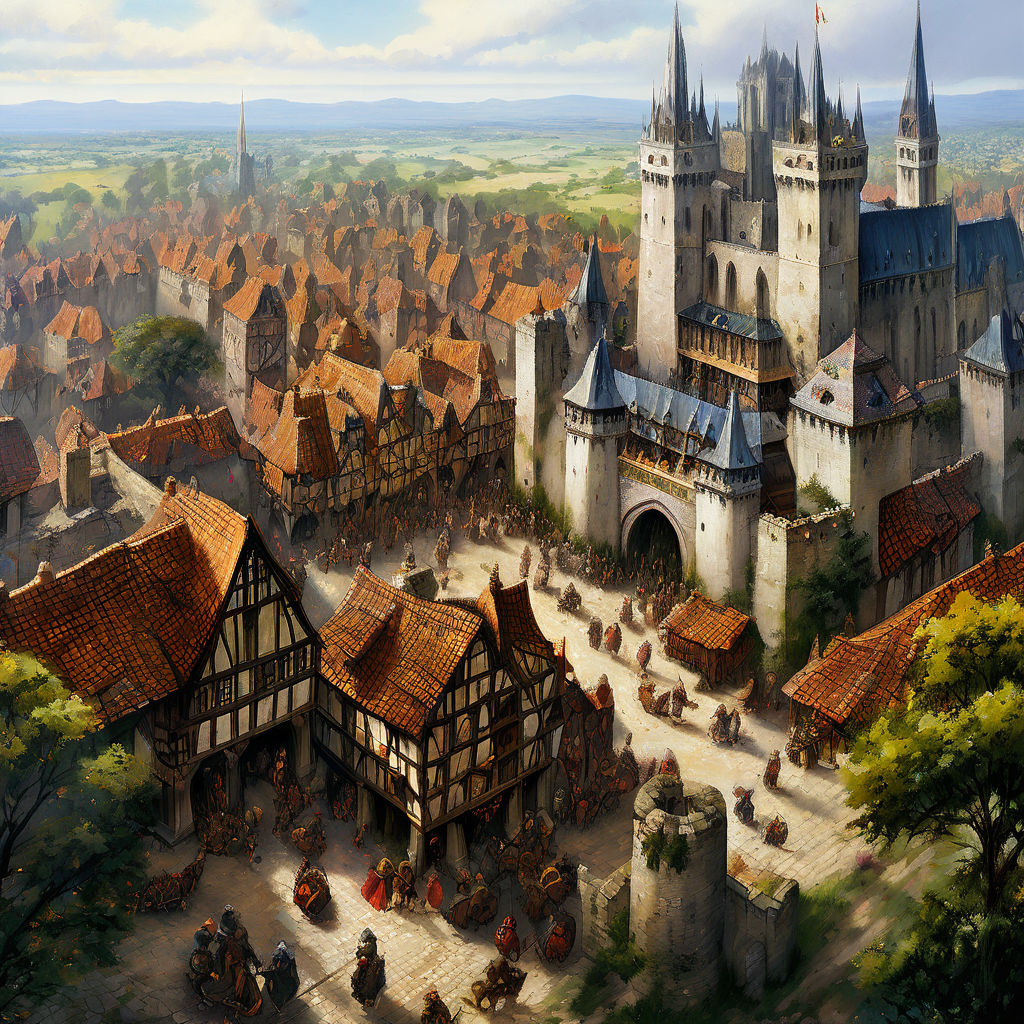 Medieval kingdom captured in an oil painting by Sinan Hokka - Playground