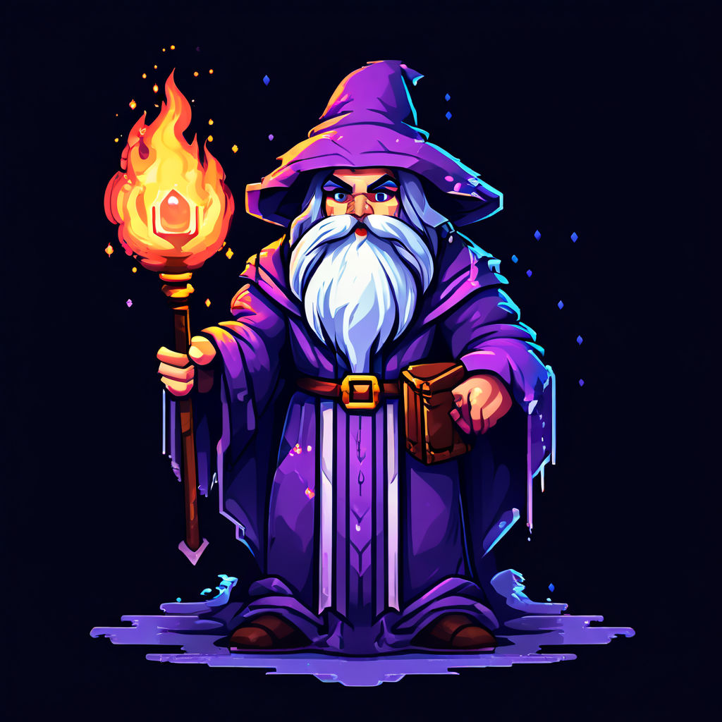 Personnage 2d pixel art mage vu de coté by Termii - Playground