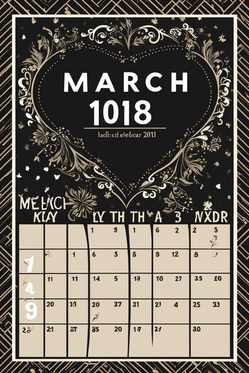 March month calendar poster black by Akt_blog IT_BLOG - Playground