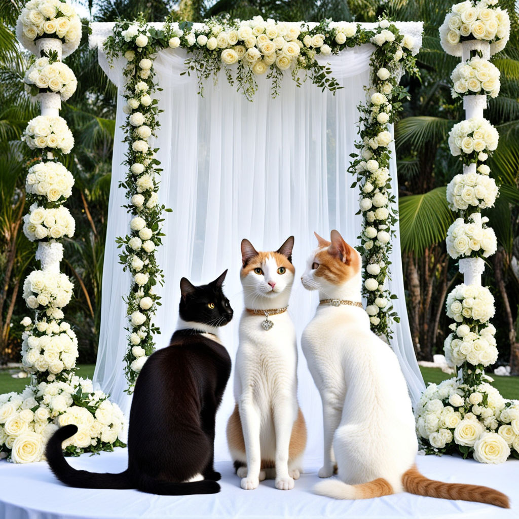 The scene of two cats getting married. by David Tang - Playground