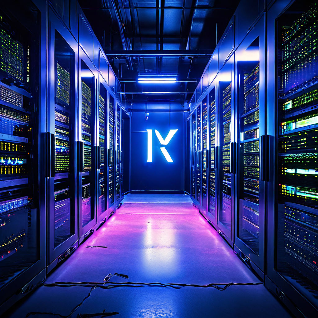 Create a server room with "LTX" written on it and design a n... by ...