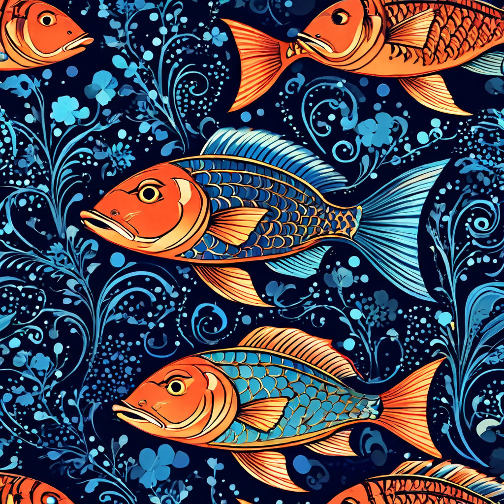 Fish pattern in the art style of Stephanie Coulibaly by Stephanie ...