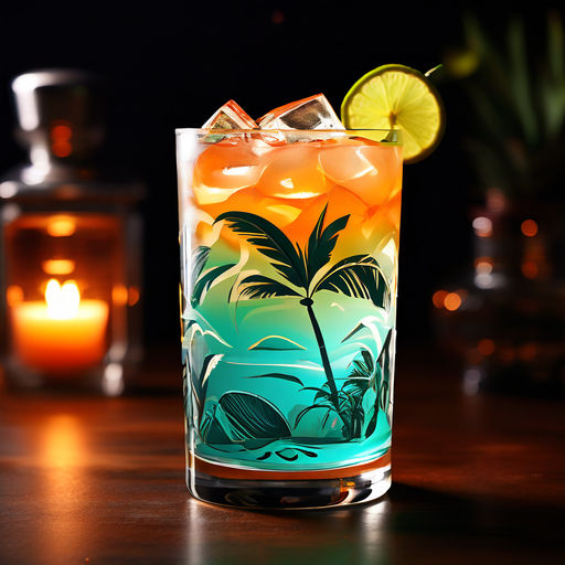 Create a cocktail Glass with tiki notes and make it as a Log... by ...